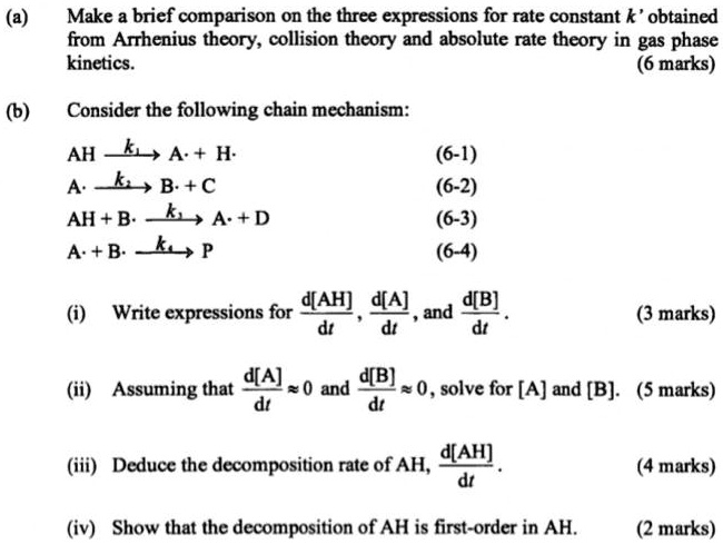 SOLVED: Make a brief comparison of the three expressions for rate ...