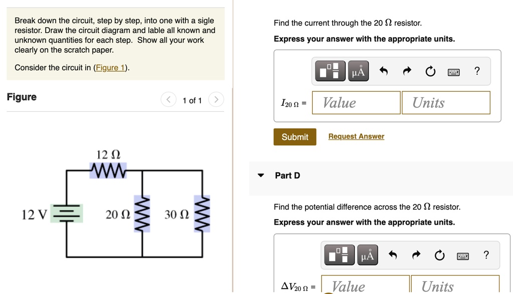 SOLVED: Break down the circuit; step by step, into one with a single ...