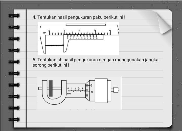 SOLVED: Bantu dong hari ini mau dikumpul 4. Tentukan hasil pengukuran ... SOLVED: Bantu dong hari ini mau dikumpul 4. Tentukan hasil pengukuran ...