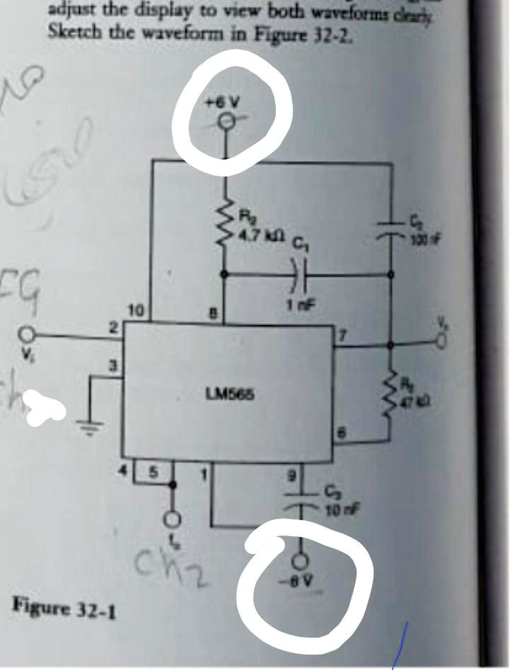 adjust the display to view both waveforms clearly. Sketch the waveform ...