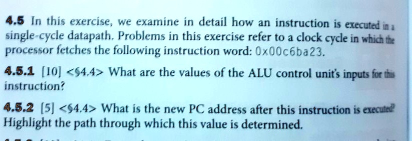 single cycle datapath problems in this exercise refer to a clock cycle ...