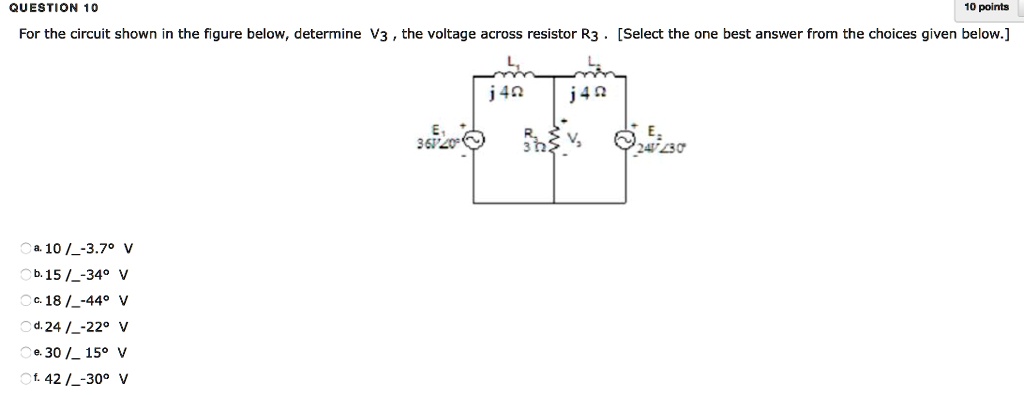 SOLVED: For the circuit shown in the figure below, determine V3, the voltage across resistor R3 ...
