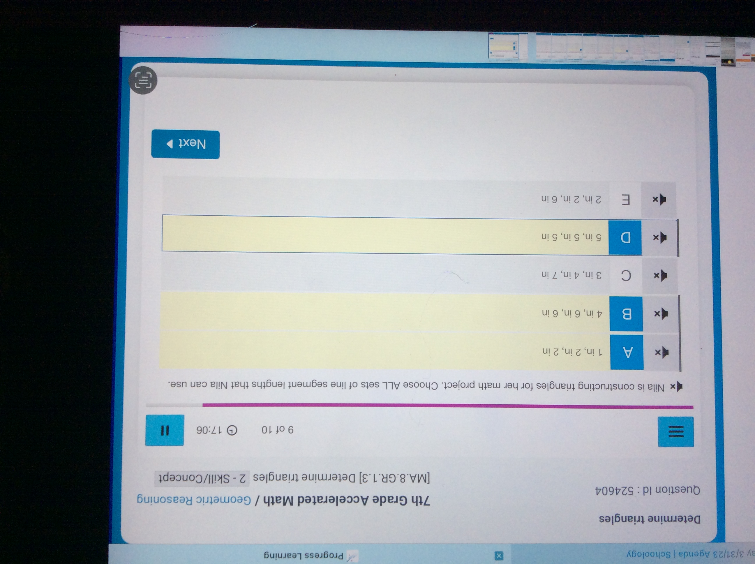SOLVED: Determine triangles 7th Grade Accelerated Math / Geometric ...