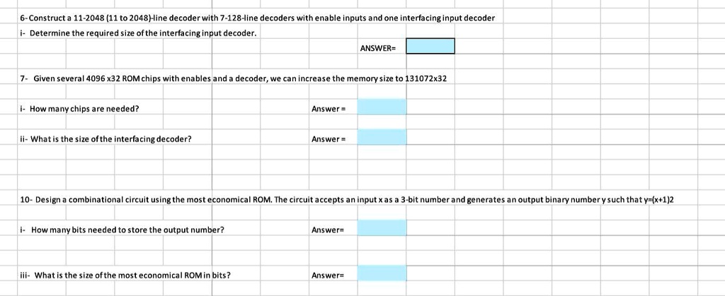 SOLVED: Construct a 11-2048 (110 to 2048) line decoder with 128-line decoders with enable inputs ...