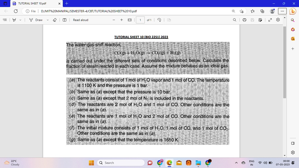 SOLVED: Texts: TUTORIAL SHEET 10.pdf File: D:/MIT%20MANIPAL/SEMESTER-4/CBT/TUTORIAL%20SHEET%2010 ...