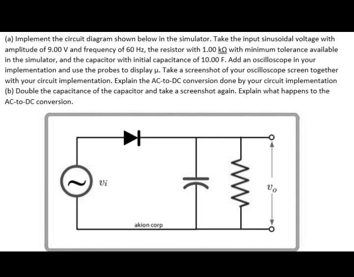 SOLVED: Step-by-step solution. (a) Implement the circuit diagram shown below in the simulator ...