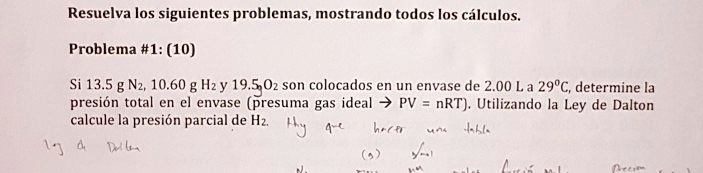 SOLVED: Resuelva los siguientes problemas, mostrando todos los clculos ... SOLVED: Resuelva los siguientes problemas, mostrando todos los clculos ...
