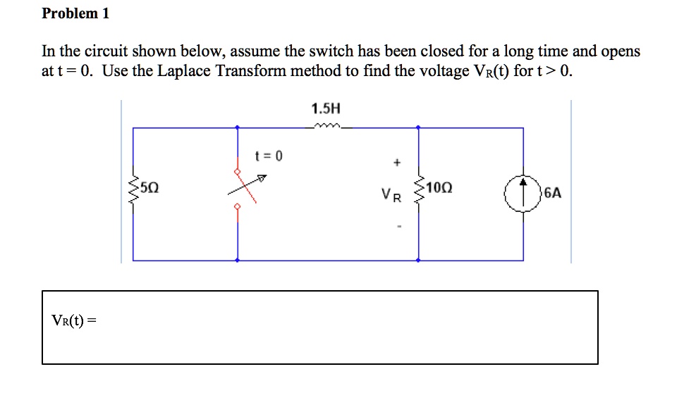 SOLVED: In the circuit shown below, assume the switch has been closed for a long time and opens ...