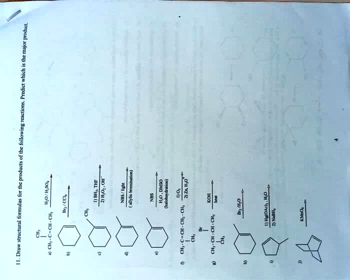 SOLVED: ' Draw structural formulas for the products of the following reactions. Predict which is ...