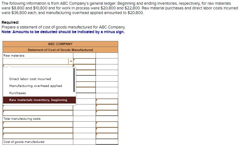 The following information is from ABC Company's general ledger ...