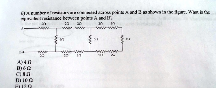 number of resistors are connected across points and b as shown in the figure what is the ...
