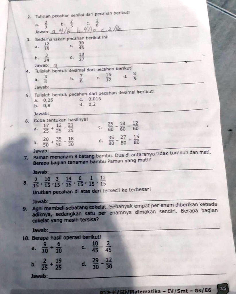 SOLVED: Bantu kakak kakak :) Tulislahi pecahan senilal darl pecahan ... SOLVED: Bantu kakak kakak :) Tulislahi pecahan senilal darl pecahan ...