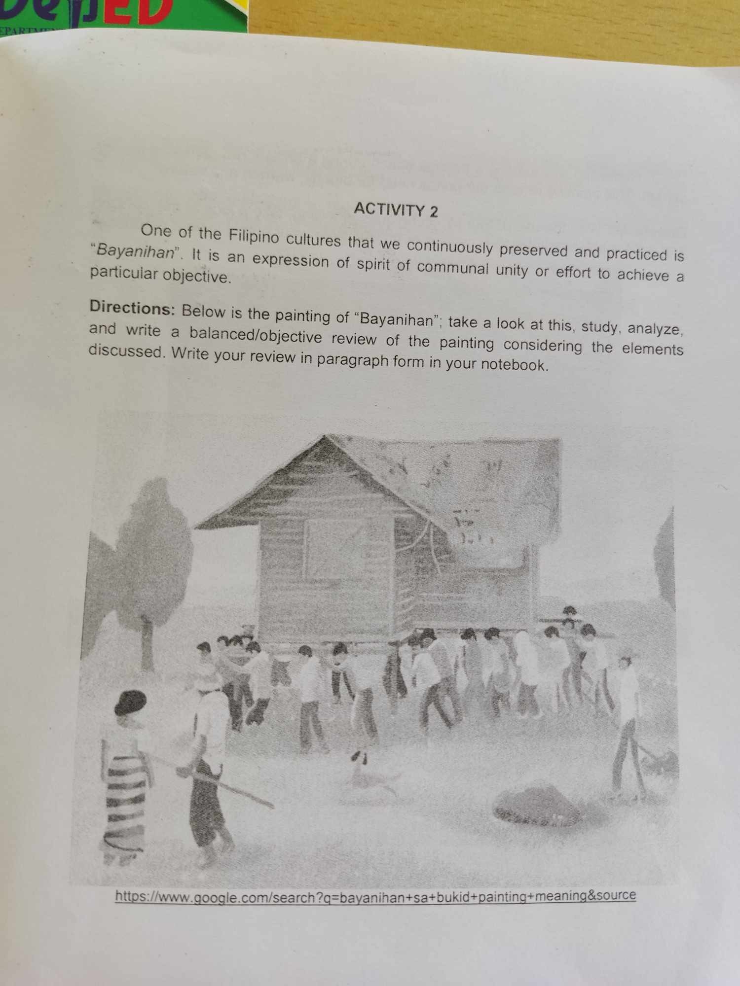 SOLVED: ACTIVITY 2 One of the Filipino cultures that we continuously ...
