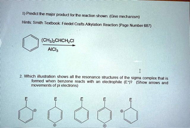 SOLVED: 1) Predict the major product for the reaction shown: (Give ...