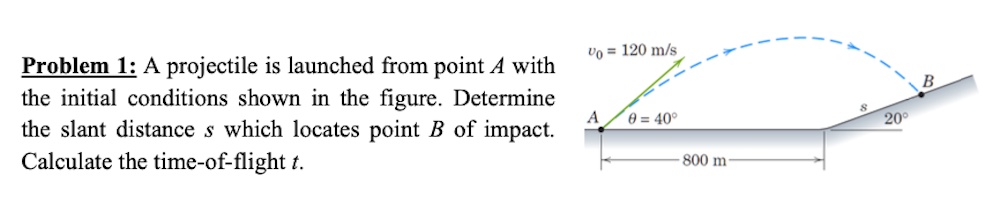Problem 1: A projectile is launched from point A with the initial ...