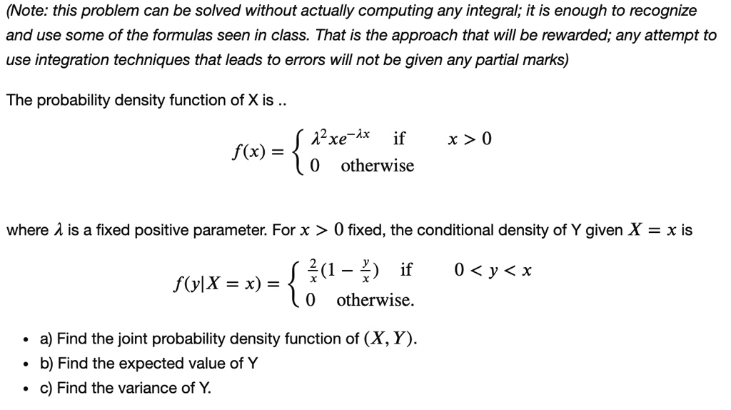 SOLVED: (Note: this problem can be solved without actually computing any integral; it is enough ...