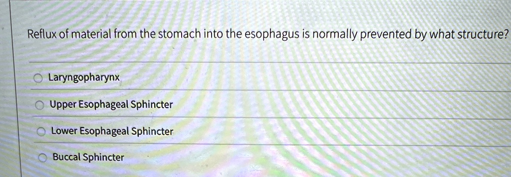 Reflux of material from the stomach into the esophagus is normally ...