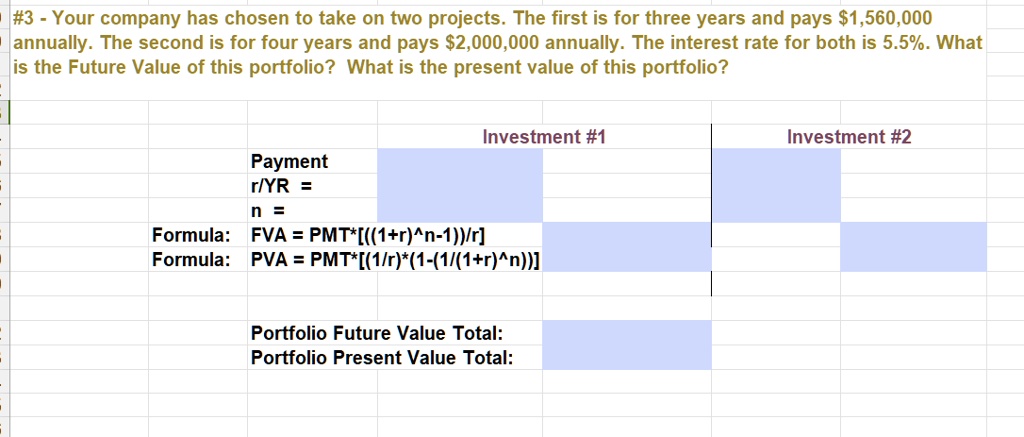 #3 - Your company has chosen to take on two projects. The first is for three years and pays ...