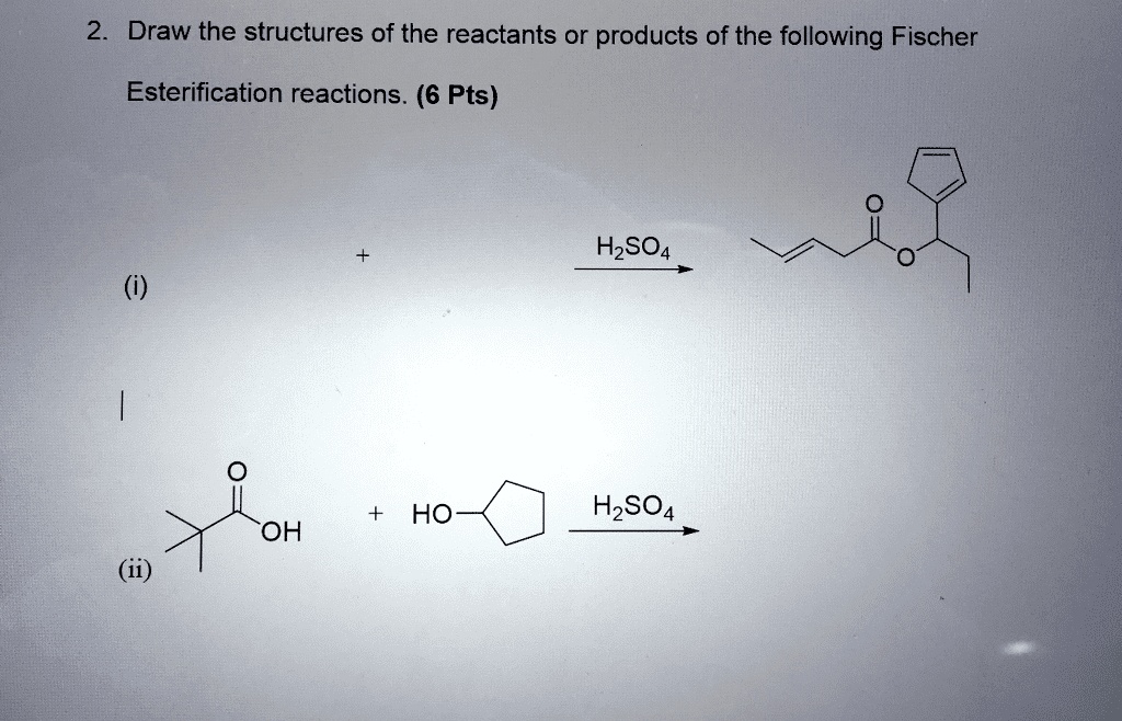 2. Draw the structures of the reactants or products of the following ...