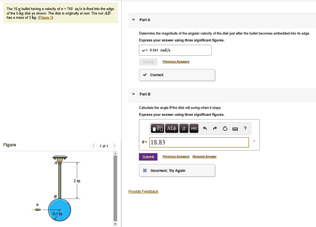 SOLVED: The 10-g bullet, having a velocity of u = 750 m/s, is fired ...