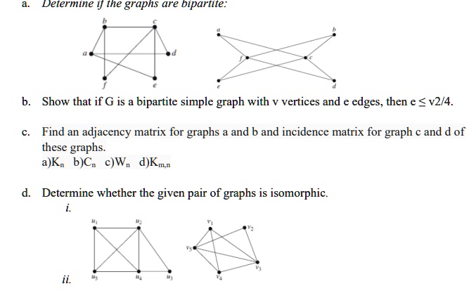 Solved Determine If The Graphs Are Bipartite Show That If G Is A Bipartite Simple Graph With 