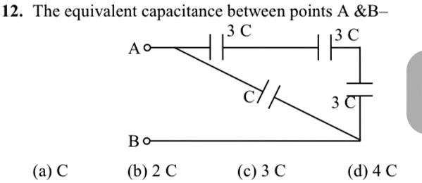 SOLVED: 'The equivalent capacitance between points A B– 12. The equivalent capacitance between ...