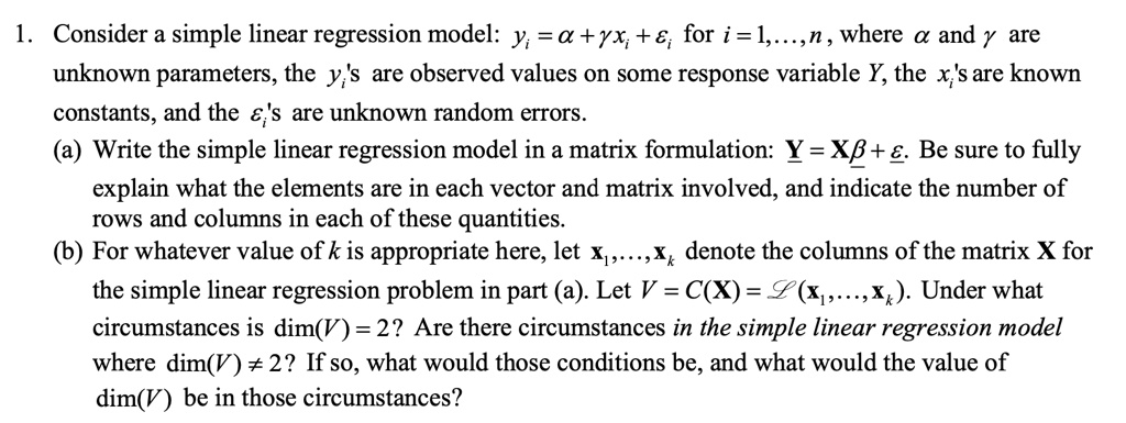 consider a simple linear regression model y yx for i1n where and y are unknown parameters the ys ...