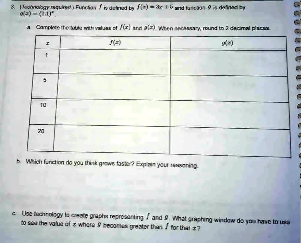 SOLVED: (Technology required ) Function [ is defined by flr) = %r + 5 ad function 4 i5 defined ...