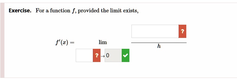 VIDEO solution: Exercise. For a function f, provided the limit exists, f' (1) lim