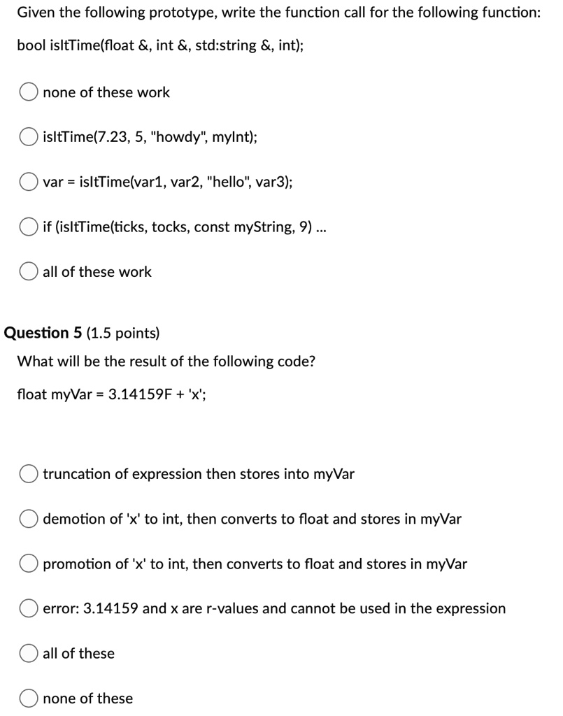 Solved Given The Following Prototype Write The Function Call For The Following Function Bool 3389