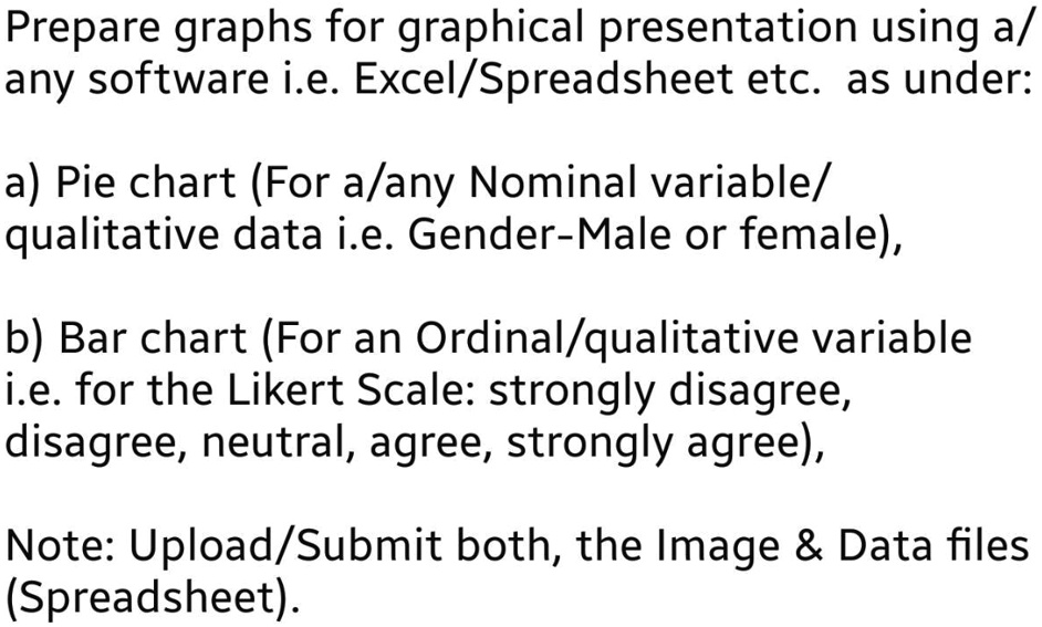 prepare graphs for graphical presentation using a any software ie ...