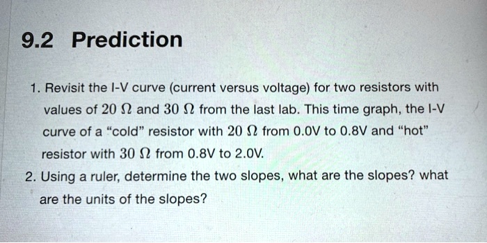 SOLVED: Revisit the I-V curve (current versus voltage) for two ...