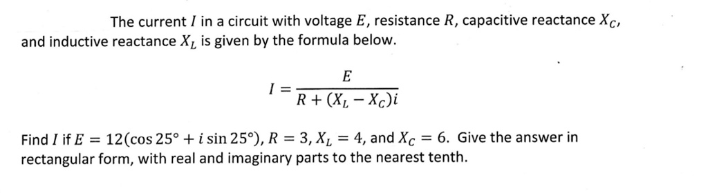Capacitance Reactance Formula