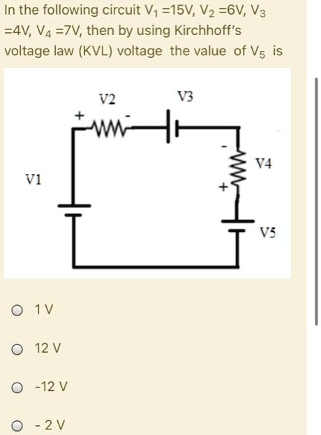 SOLVED: In the following circuit Vi =15V, Vz =6V, Va =4V, V4 =ZV, then by using Kirchhoff's ...