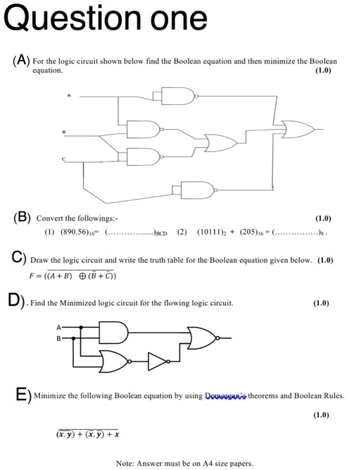 Solved Text Verify The Above Theorems About 3 Input Gates Question One A For The Logic 6225