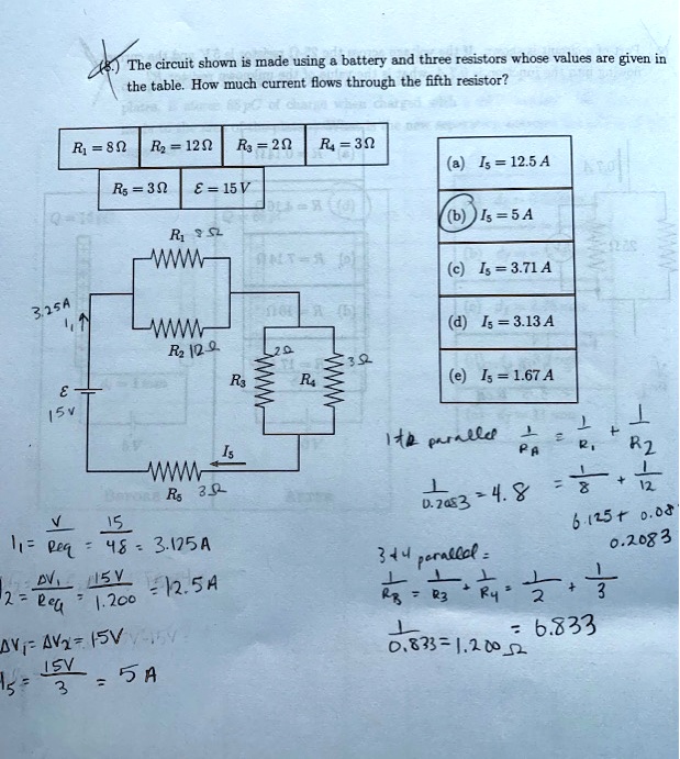 SOLVED: The circuit shown made using battery and three resistors whose values are given in the ...