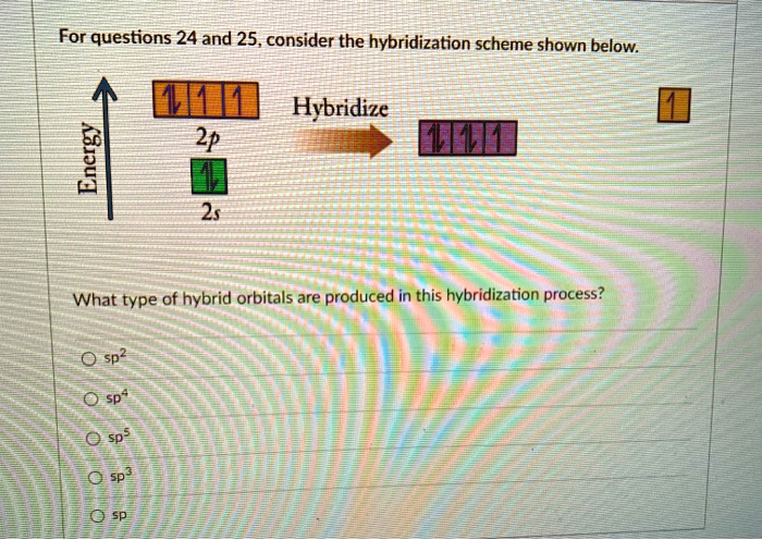 SOLVED: For questions 24 and 25,consider the hybridization scheme shown ...