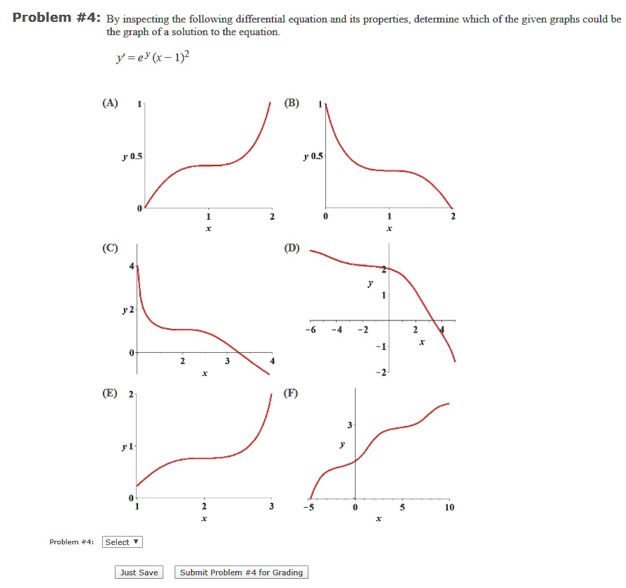 SOLVED: Problem #4: By inspecting the following differential equation ...