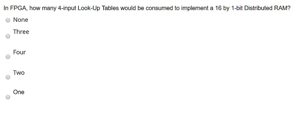 Solved In An Fpga How Many 4 Input Look Up Tables Would Be Consumed