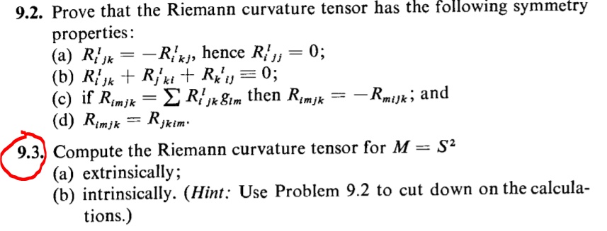92 prove that the riemann curvature tensor has the following symmetry ...