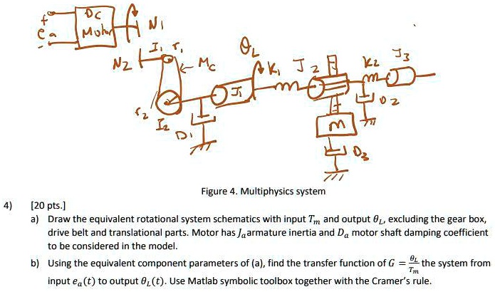 dc mohr 3 figure4multiphysics system 4 20pts a draw the eguivalent rotational system schematics ...