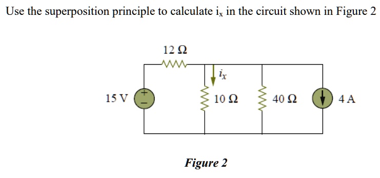 SOLVED: Use the superposition principle to calculate ix in the circuit shown in Figure 2 12.Q ...