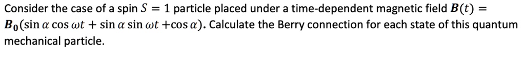 Consider the case of a spin S = 1 particle placed under a time-dependent magnetic field B(t ...