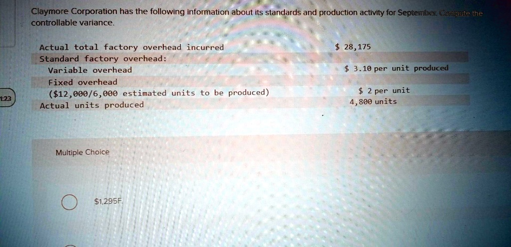 SOLVED: Claymore Corporation has the following information about its ...