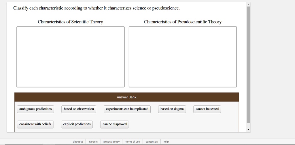 SOLVED: Classify each characteristic according to whether it ... SOLVED: Classify each characteristic according to whether it ...