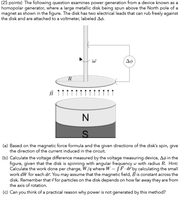 25 points the following question examines power generation from device ...