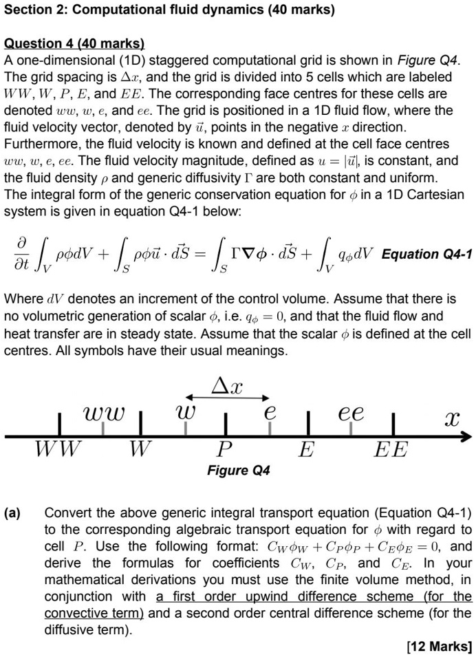 SOLVED: Section 2: Computational fluid dynamics (40 marks) Question 4 ...
