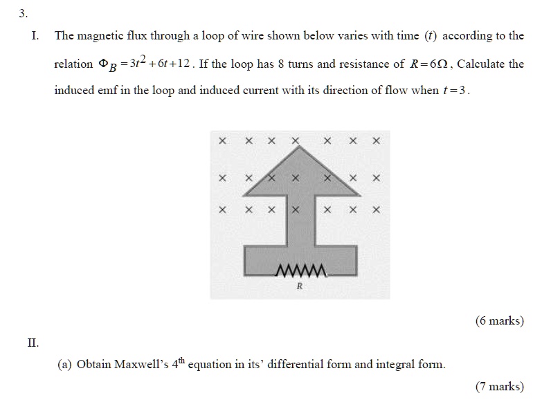 Solved The Magnetic Flux Through The Loop Of Wire Shown Below Varies