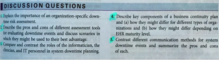 SOLVED: DISCUSSIONQUESTIONS 1 Explain the importance of an organization ...