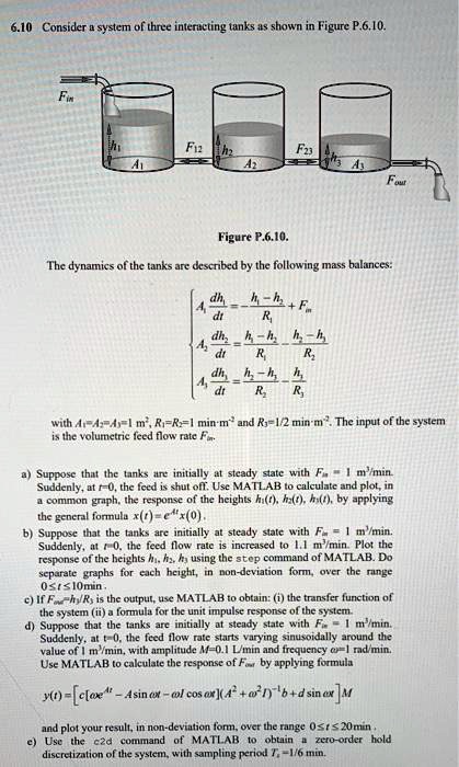 SOLVED: 6.10 Consider a system of three interacting tanks as shown in ...
